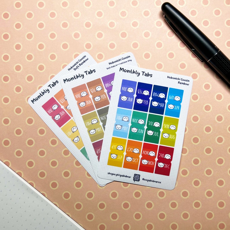 Hobonichi Tabs Cousin Original Monthly Tabs Planner Sticker Bullet ...