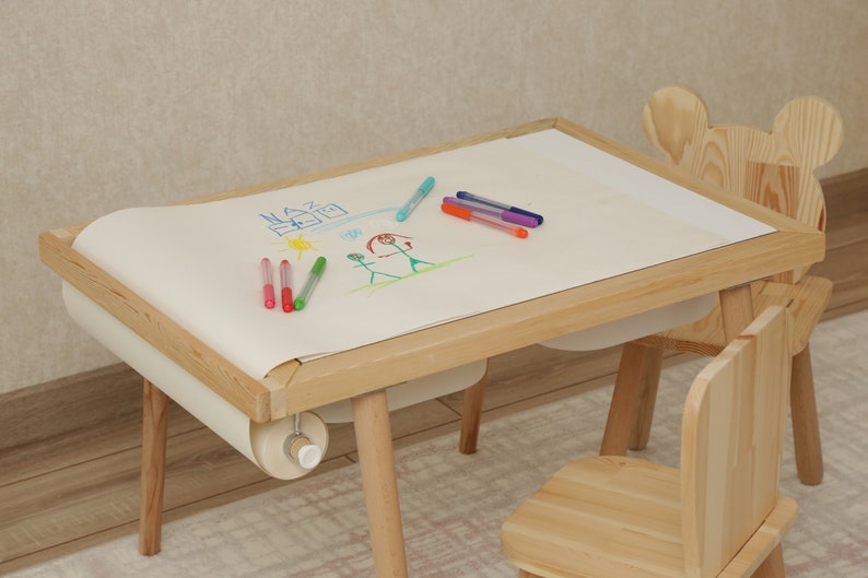 Wooden Toddler Table Set | Montessori Sensory Learning & Play Table - Etsy