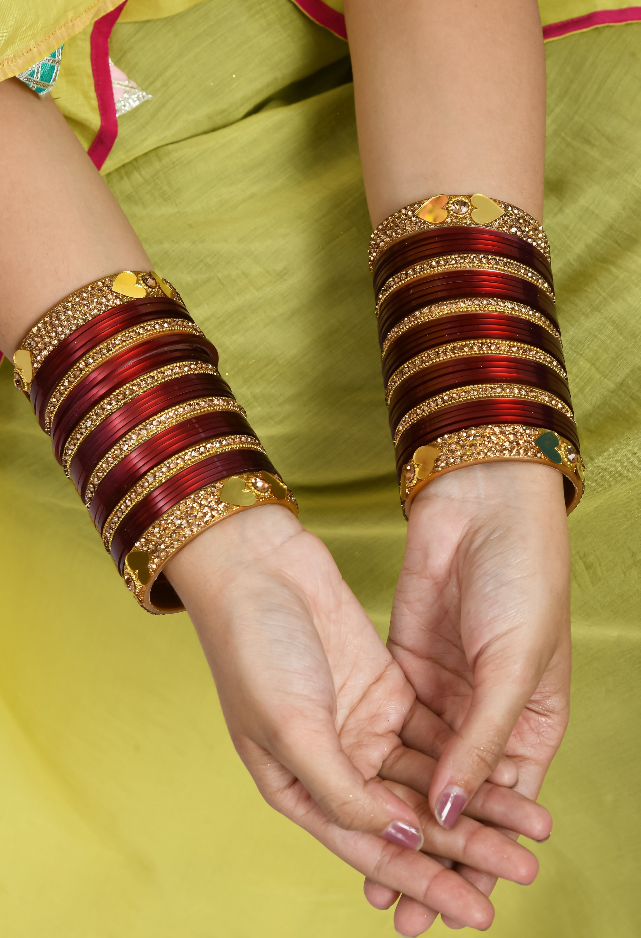 Maroon Chura Kundan Chuda Bridal Chura Punjabi Traditional - Etsy Australia