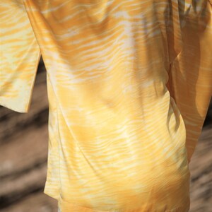 Yellow Silk Kimono Hand Tie Dye Haori Jacket Beach Boho Robe Wedding ...