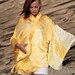 Yellow Silk Kimono Hand Tie Dye Haori Jacket Beach Boho Robe Wedding ...