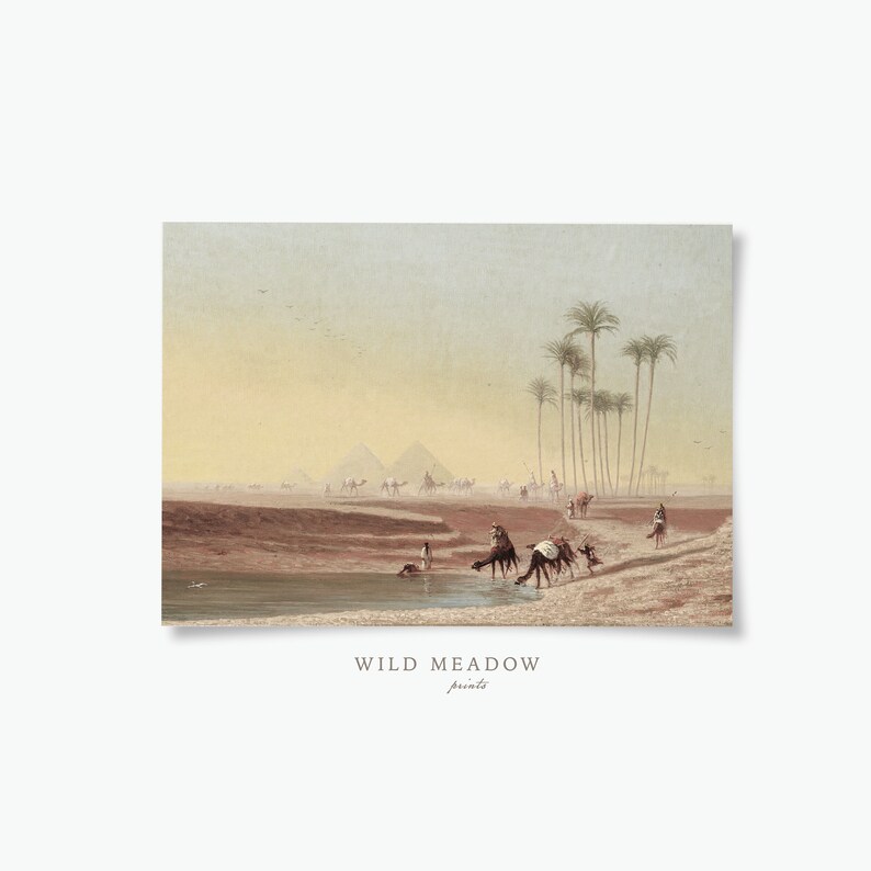 Ancient Egyptian Wall Art. Oasis in the Desert Wall Art. Egyptian Art ...