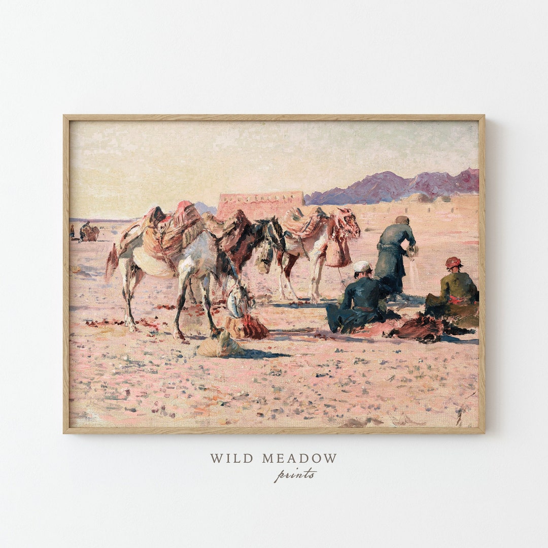 Ancient Egyptian Wall Art. in the Desert Wall Art. Egyptian Art Print ...