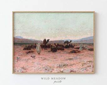 Ancient Egyptian Wall Art. Pyramids From the Nile Vintage Landscape ...