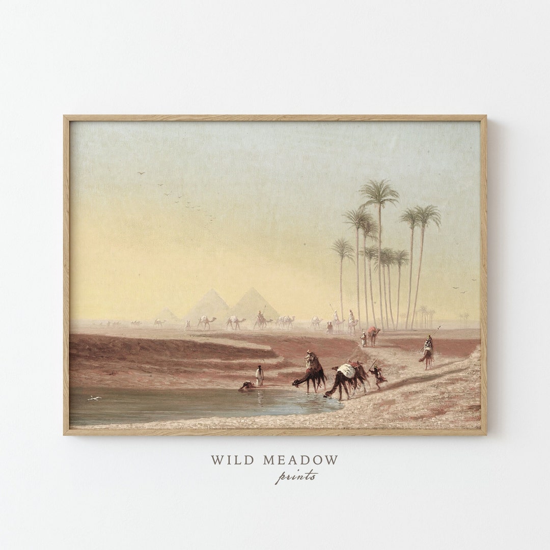 Ancient Egyptian Wall Art. Oasis in the Desert Wall Art. Egyptian Art ...