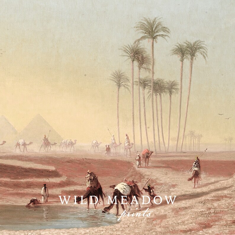 Ancient Egyptian Wall Art. Oasis in the Desert Wall Art. Egyptian Art ...