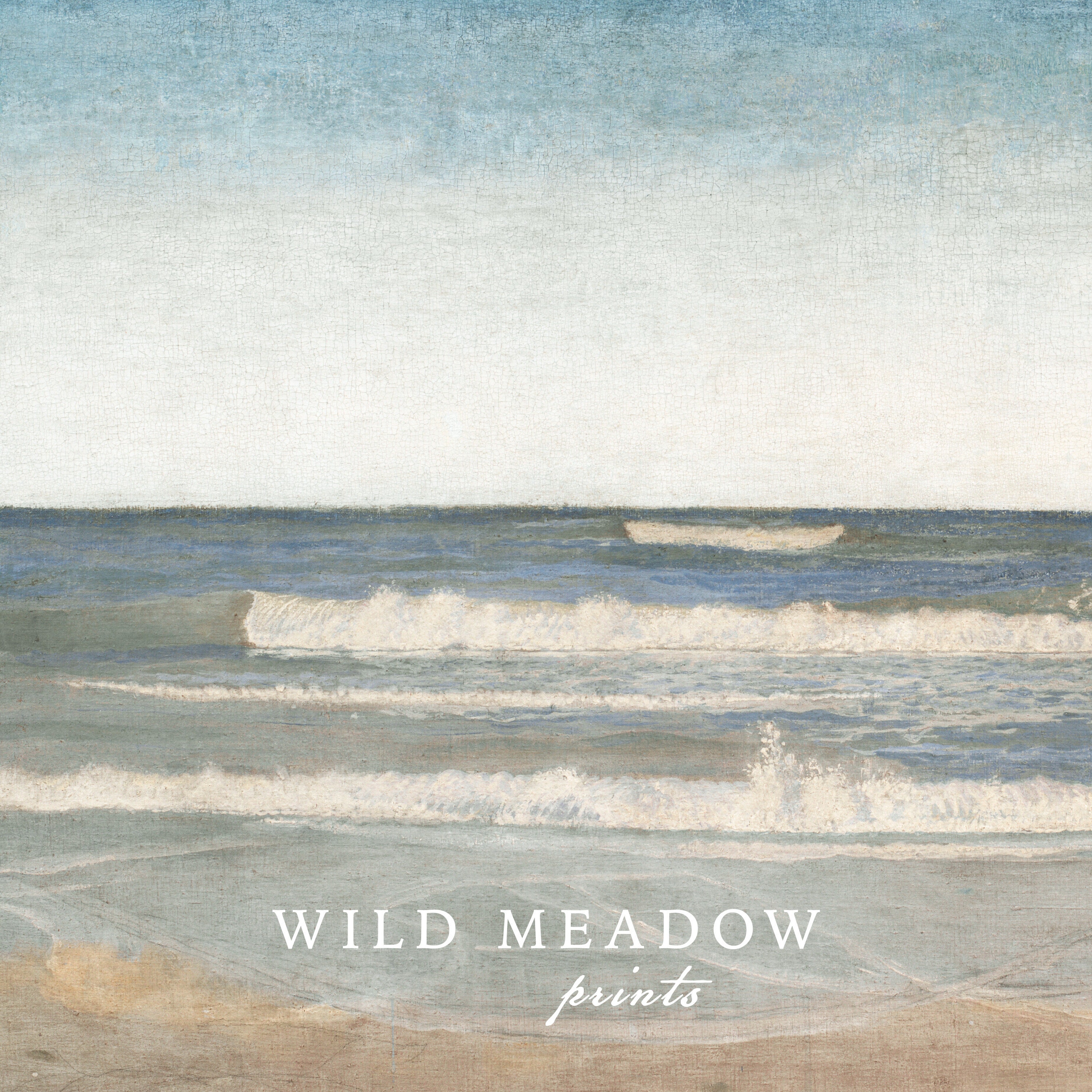 Vintage Beach Landscape, Seascape Wall Art, Beach Landscape, Coastal ...