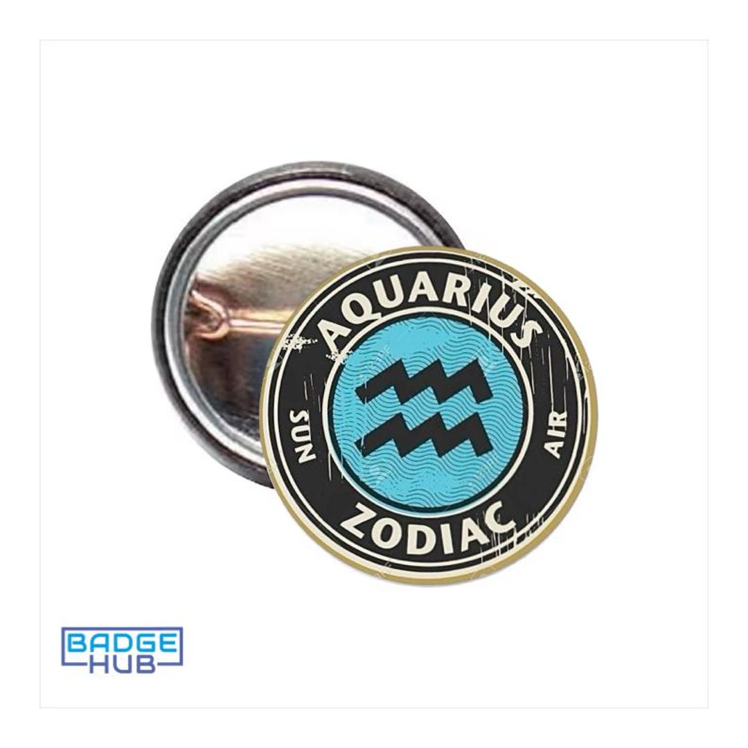 Aquarius Zodiac Alternative Badge 25mm / 1 Inch - Etsy