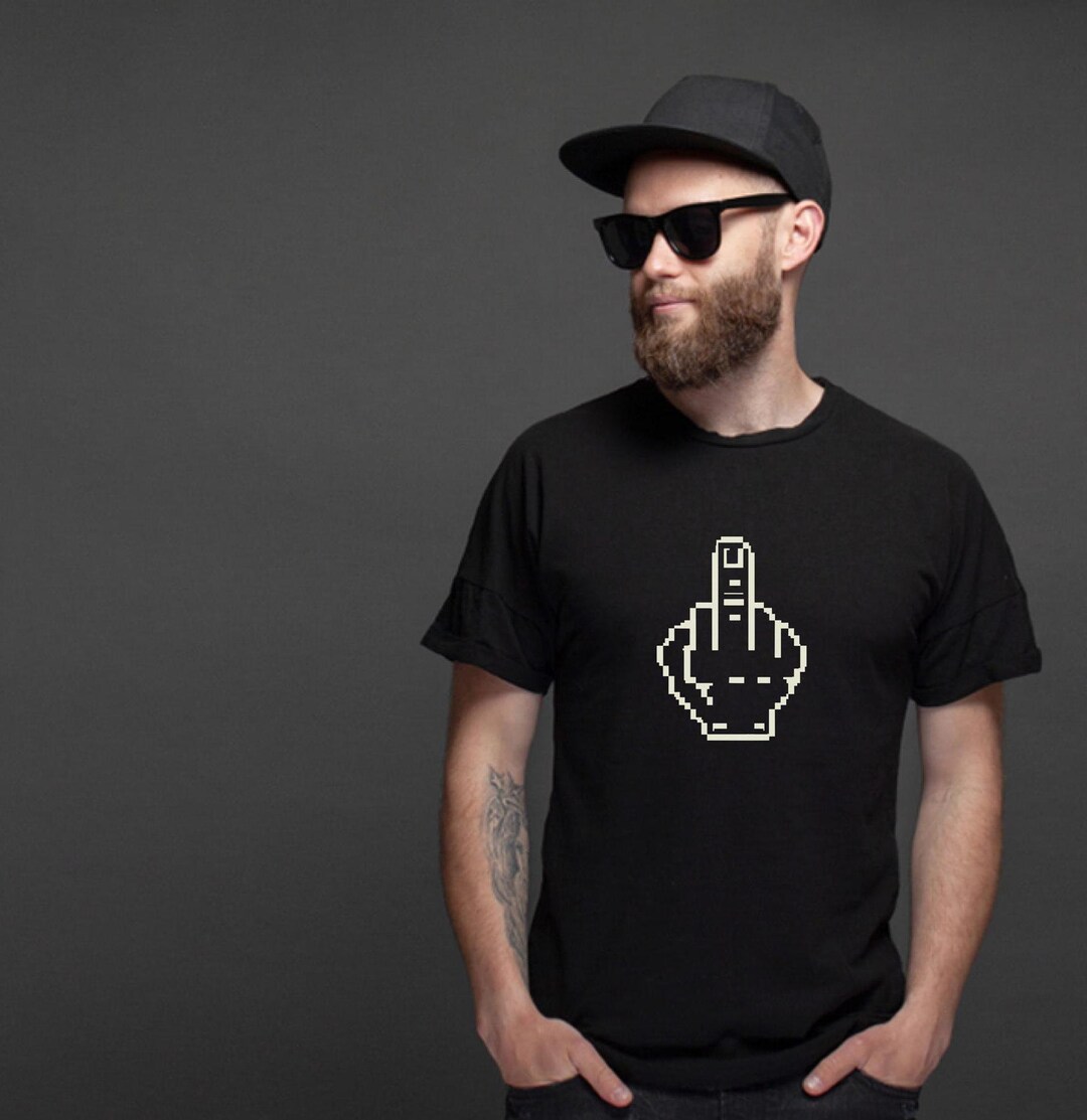 Pixel Art Middle Finger Shirt, Funny Arcade Gift - Etsy