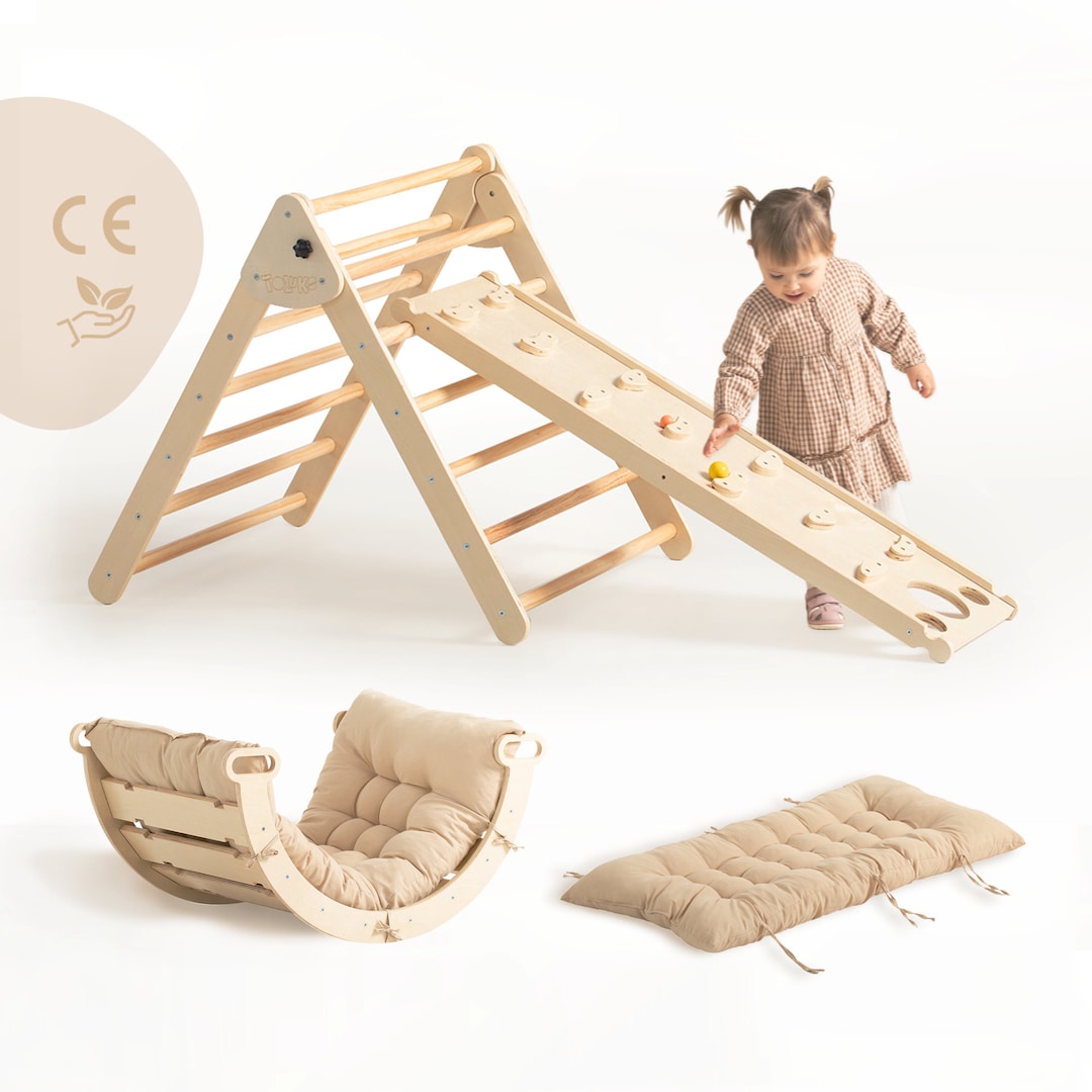 Pikler Triangle, Pikler Arch, Climbing Set of 3 Items, Indoor ...