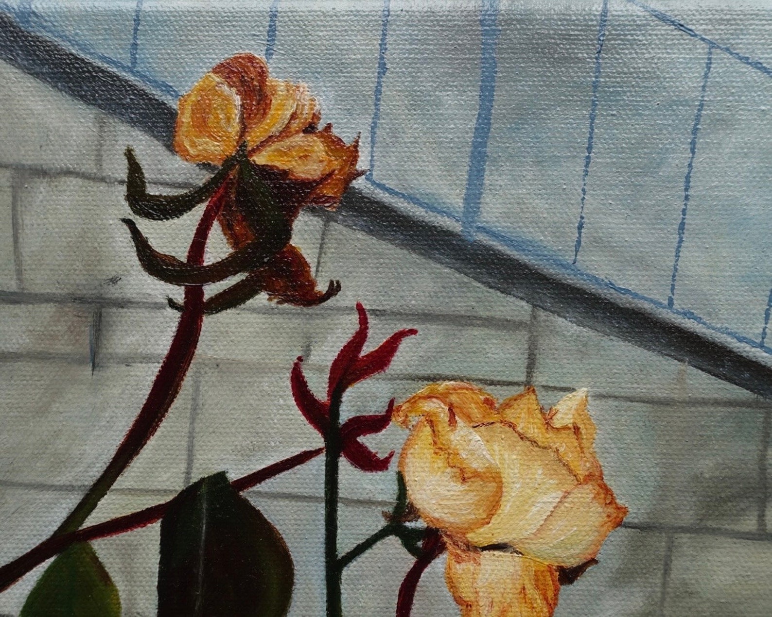 Small Square Oil Painting on Canvas memento Mori 25x25 Cm - Etsy