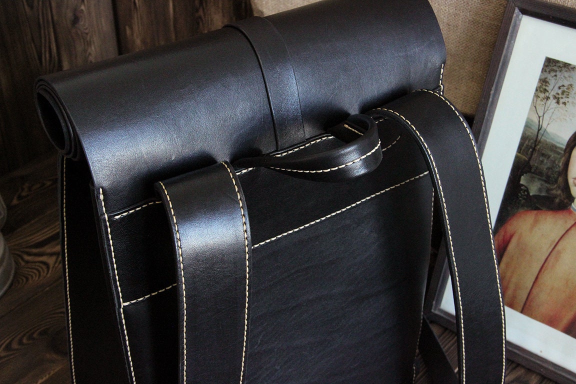 Leather Roll Top Backpack Pattern - Leather Bag Pattern - Leather ...