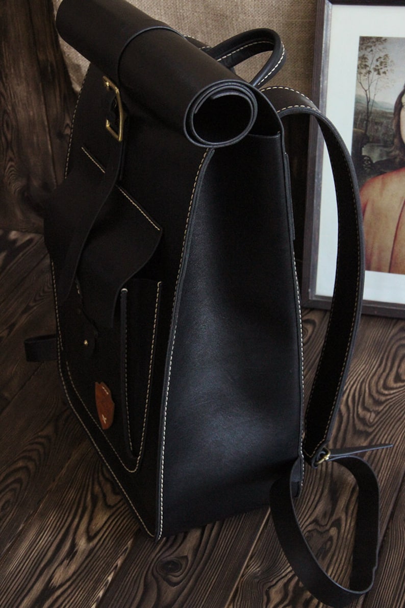 Leather Roll Top Backpack Pattern - Leather Bag Pattern - Leather ...