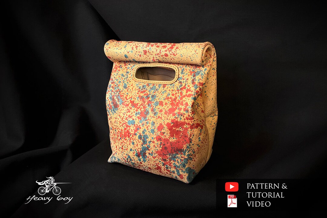 Leather Lunch Bag Pattern - Leather Pattern Pdf - Leather Bag Pattern ...