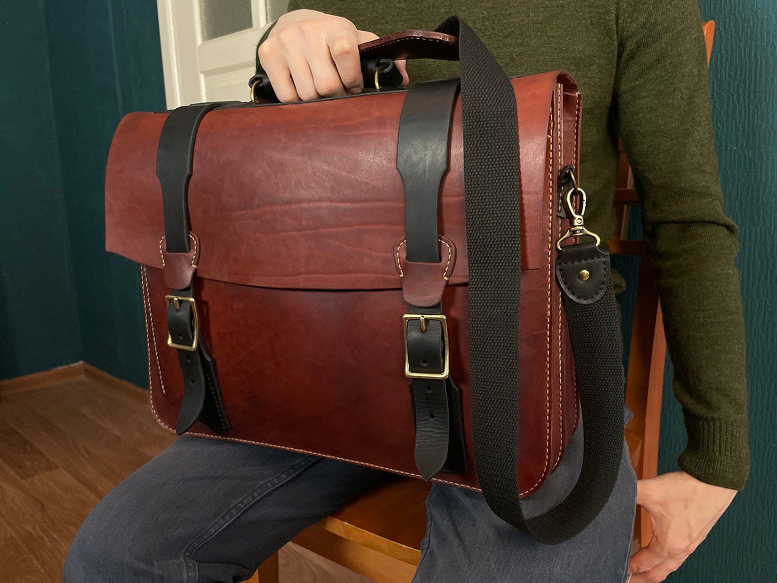 Leather Briefcase Pattern - Leather Bag Pattern - Leather Laptop Bag ...