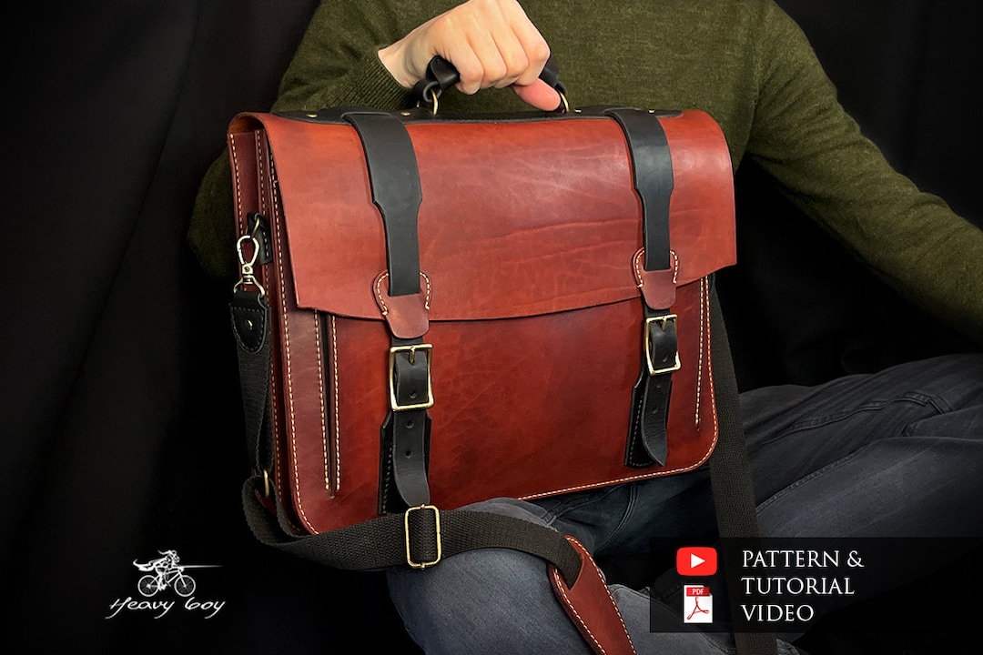 Leather Briefcase Pattern - Leather Bag Pattern - Leather Laptop Bag ...