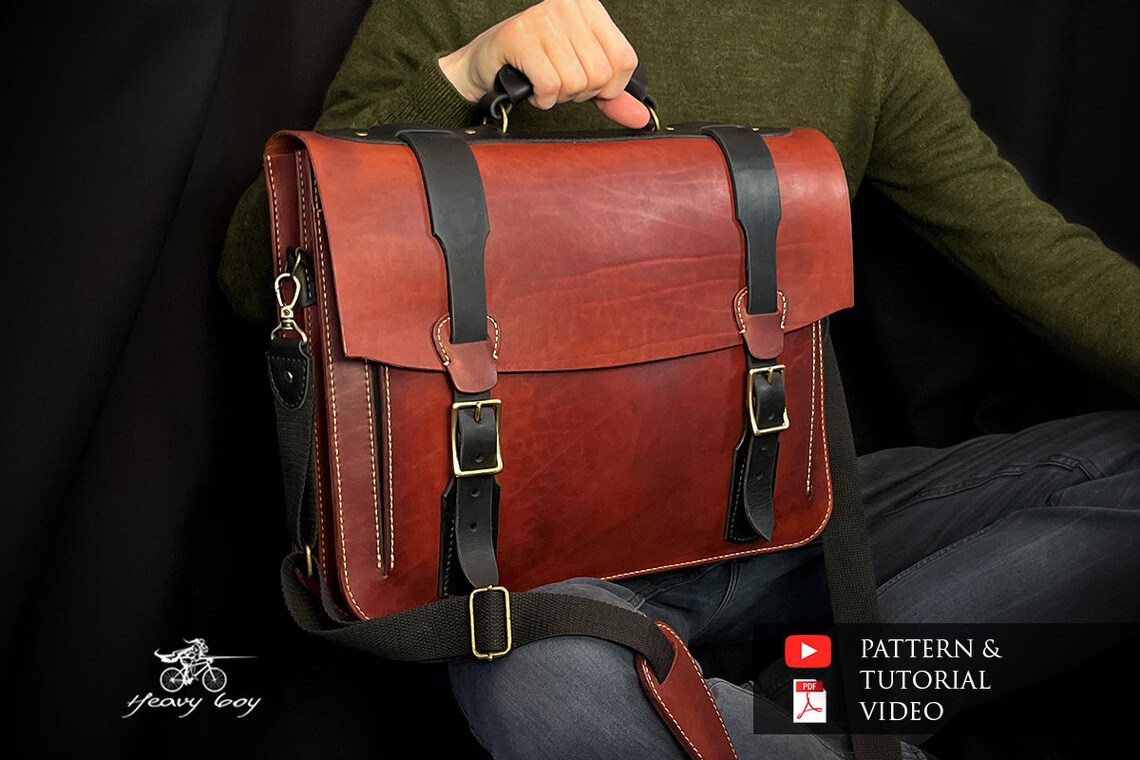 Leather Briefcase Pattern - Leather Bag Pattern - Leather Laptop Bag ...