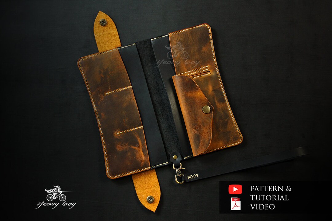 Leather Clutch Pattern - Leather Wallet Pattern Pdf - Leather Template ...