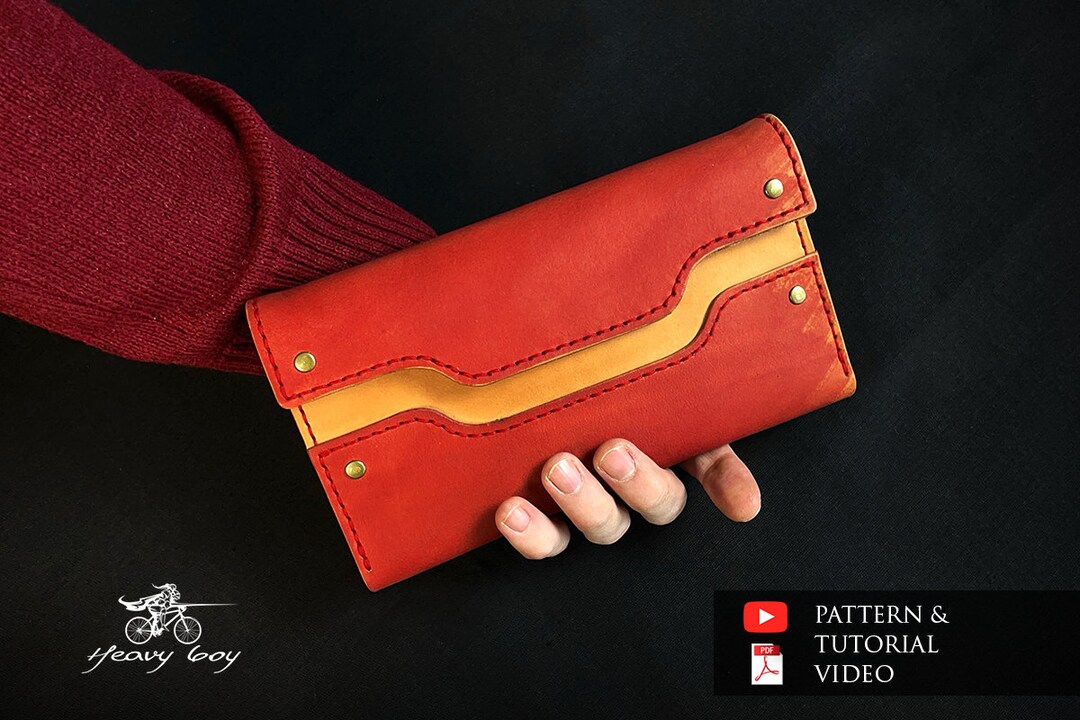 Leather Zipper Clutch Pattern - Leather Wallet Pattern Pdf - Leather ...