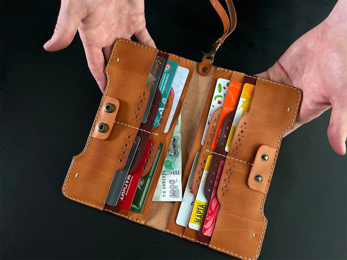 Leather Clutch Pattern - Leather Wallet Pattern Pdf - Leather Template ...