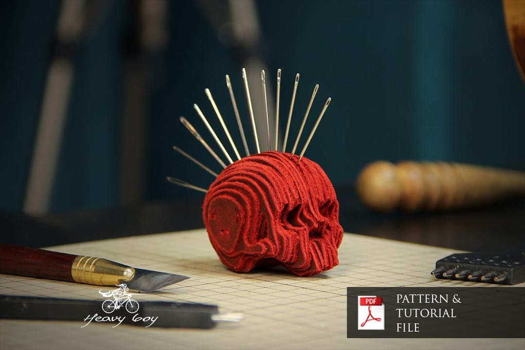 Leather Skull Pattern - Leather Pincushion Pattern - Leather Pattern ...