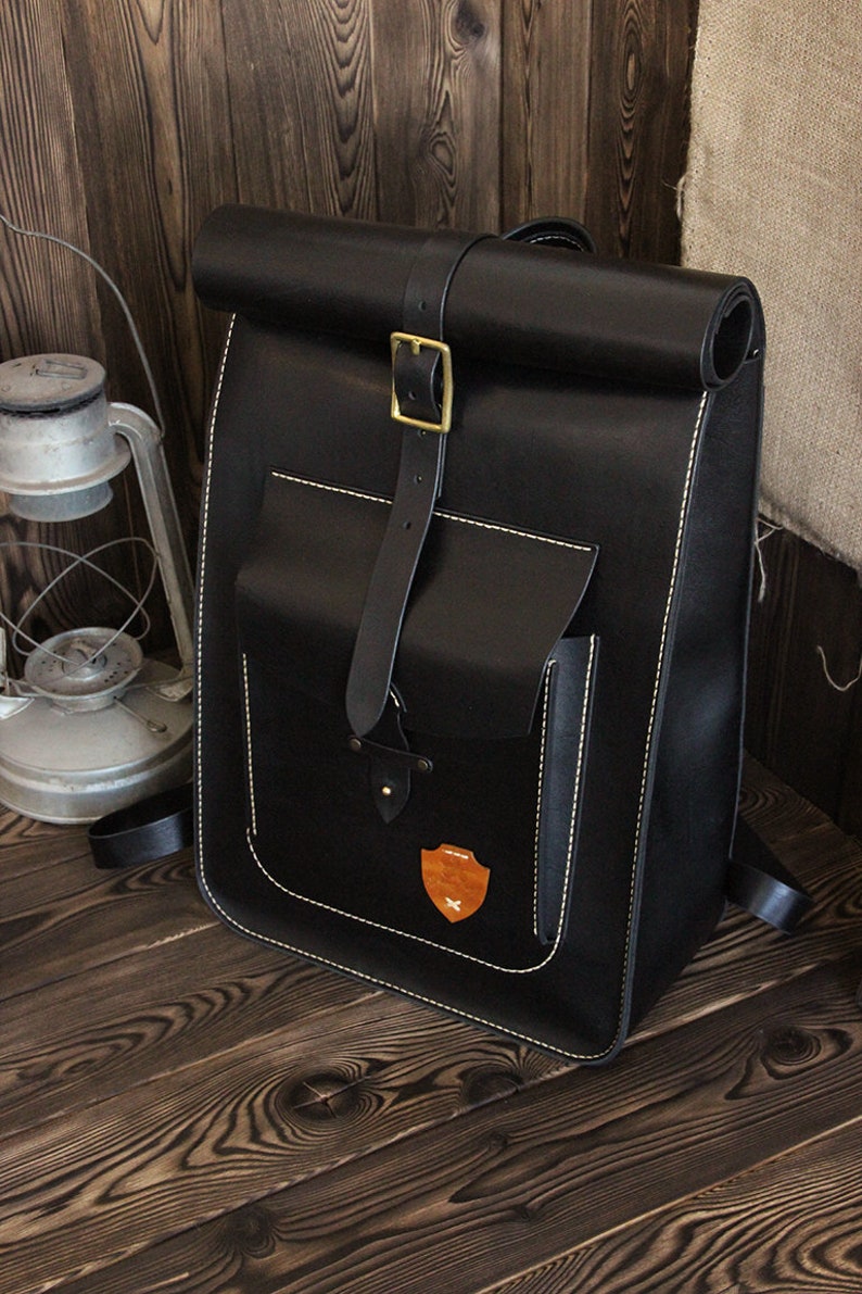 Leather Roll Top Backpack Pattern - Leather Bag Pattern - Leather ...