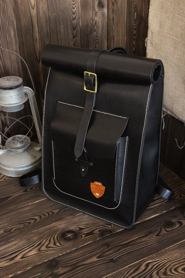 Leather Roll Top Backpack Pattern - Leather Bag Pattern - Leather ...