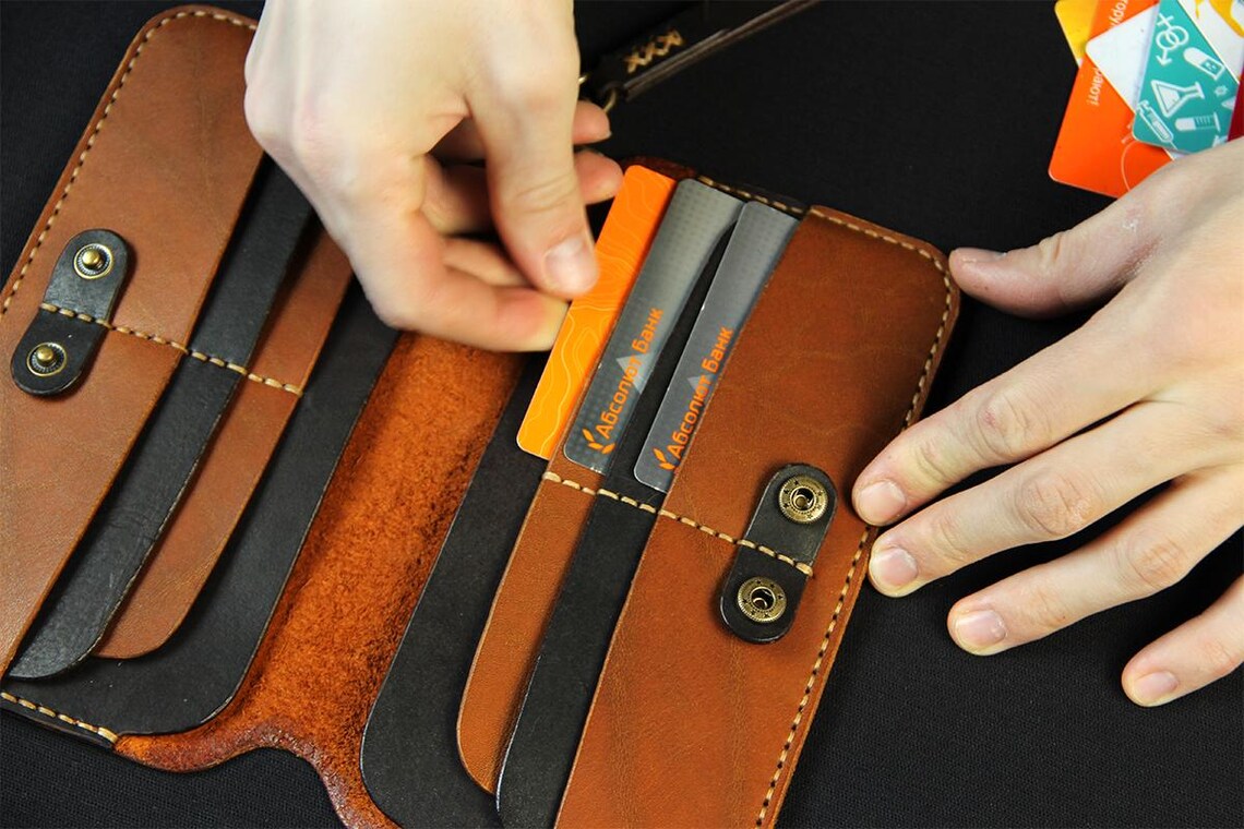 Leather Clutch Pattern - Leather Wallet Pattern - Leather Template ...