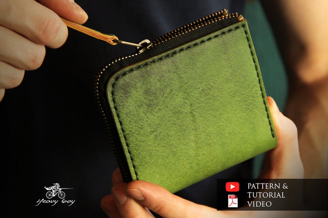 Leather Wallet Pattern - Leather Zip Wallet Pattern Pdf - Leather Purse ...