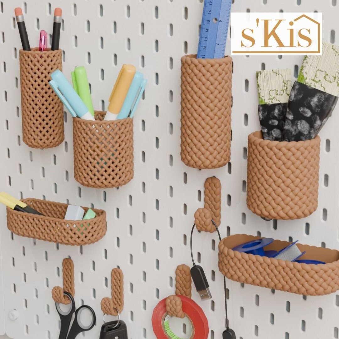 SKADIS Containers and Hooks in Boho Basket Weave Design in 2 Versions ...