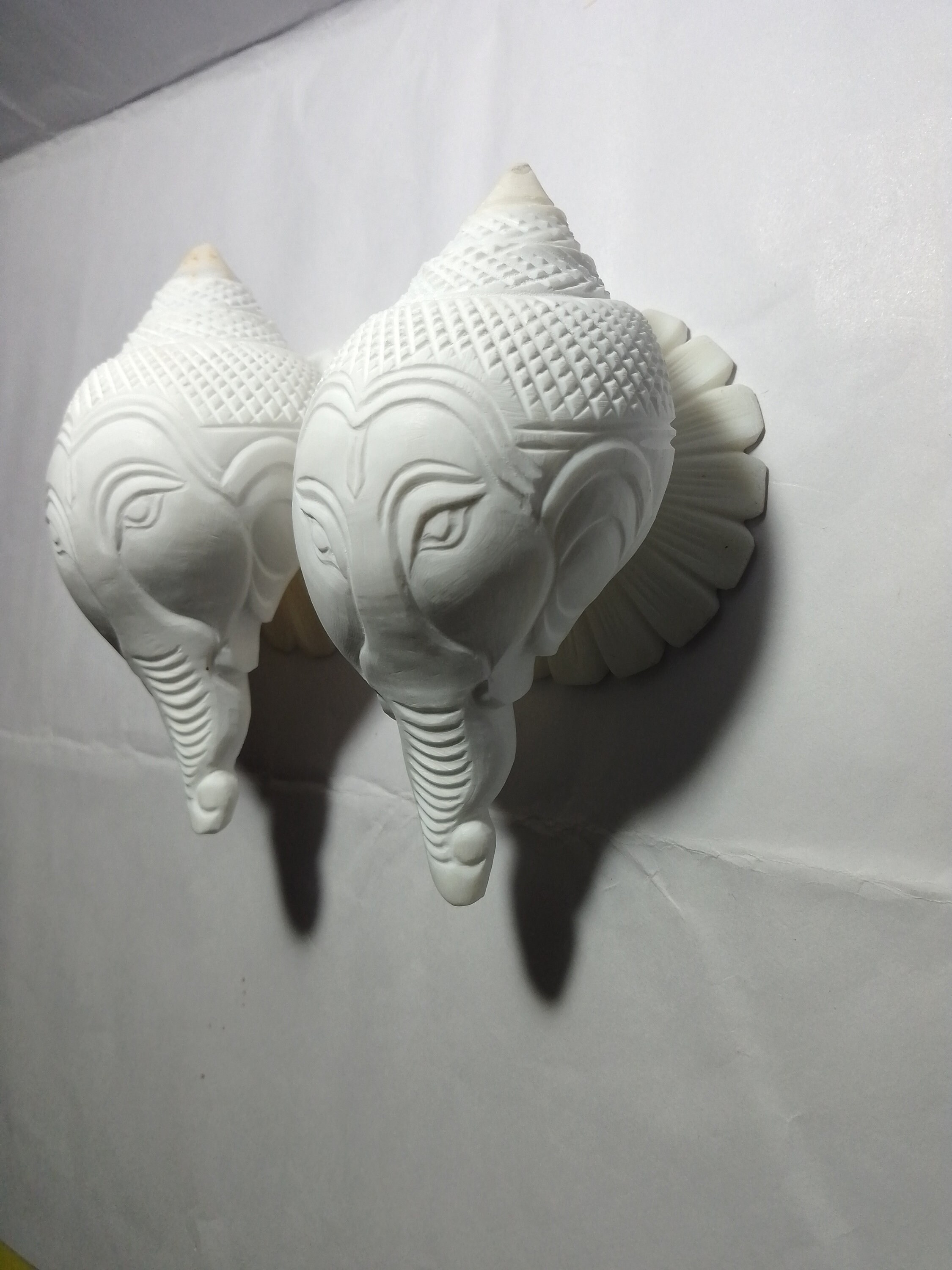 Hand Carved Conch Shell/ Ganesh Idol for Home Decoration / Conch Shell ...