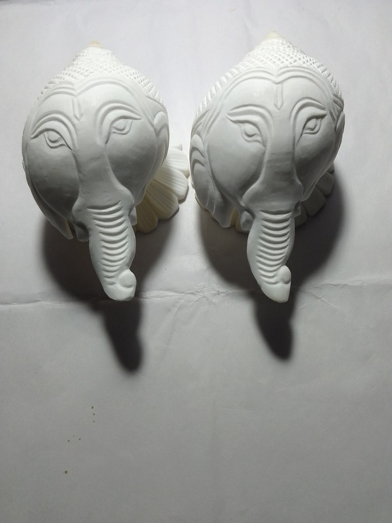 Hand Carved Conch Shell/ Ganesh Idol for Home Decoration / Conch Shell ...