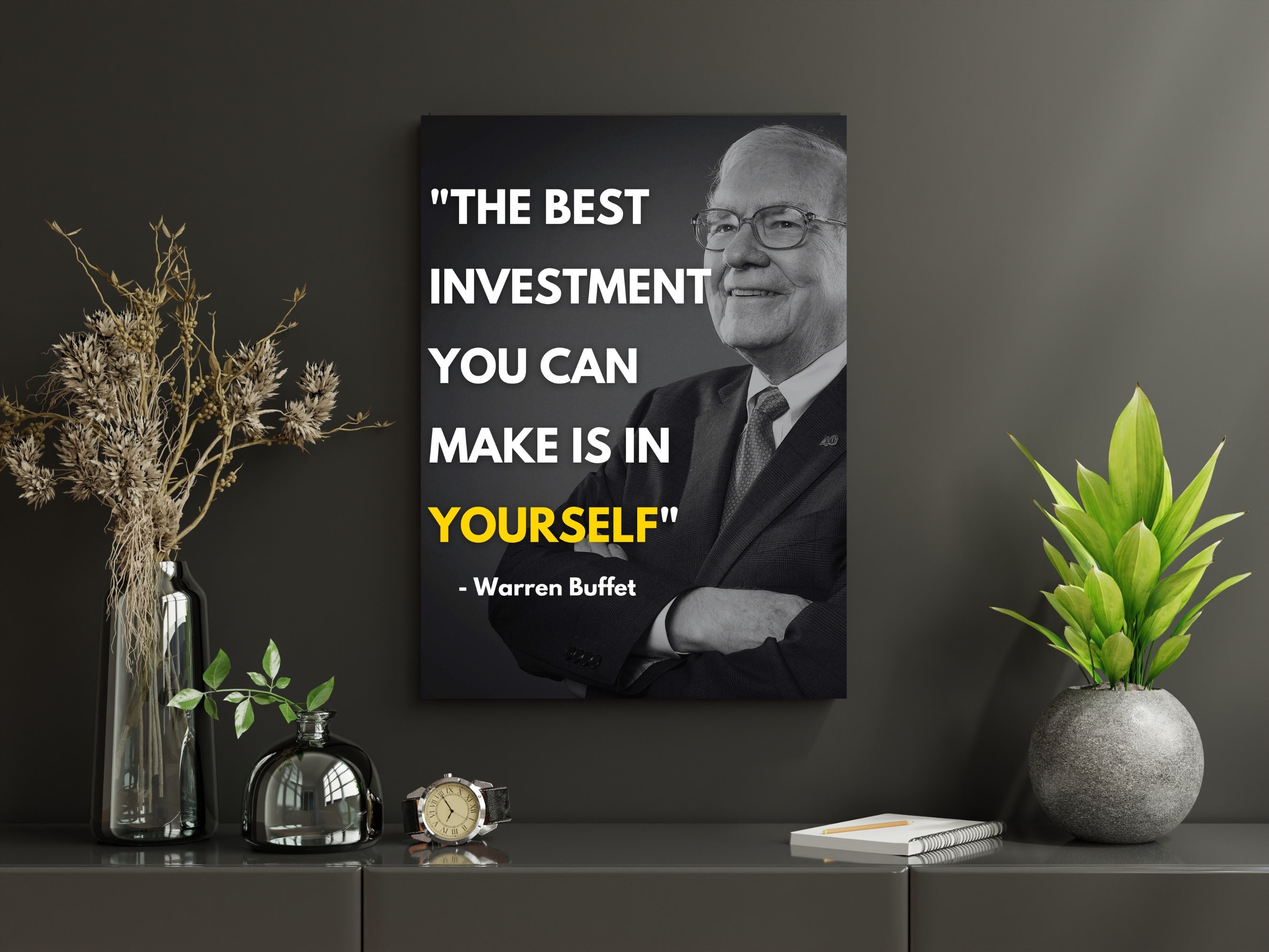 Warren Buffet Quote, Motivational Wall Art, Gift, Entrepreneur Investor ...