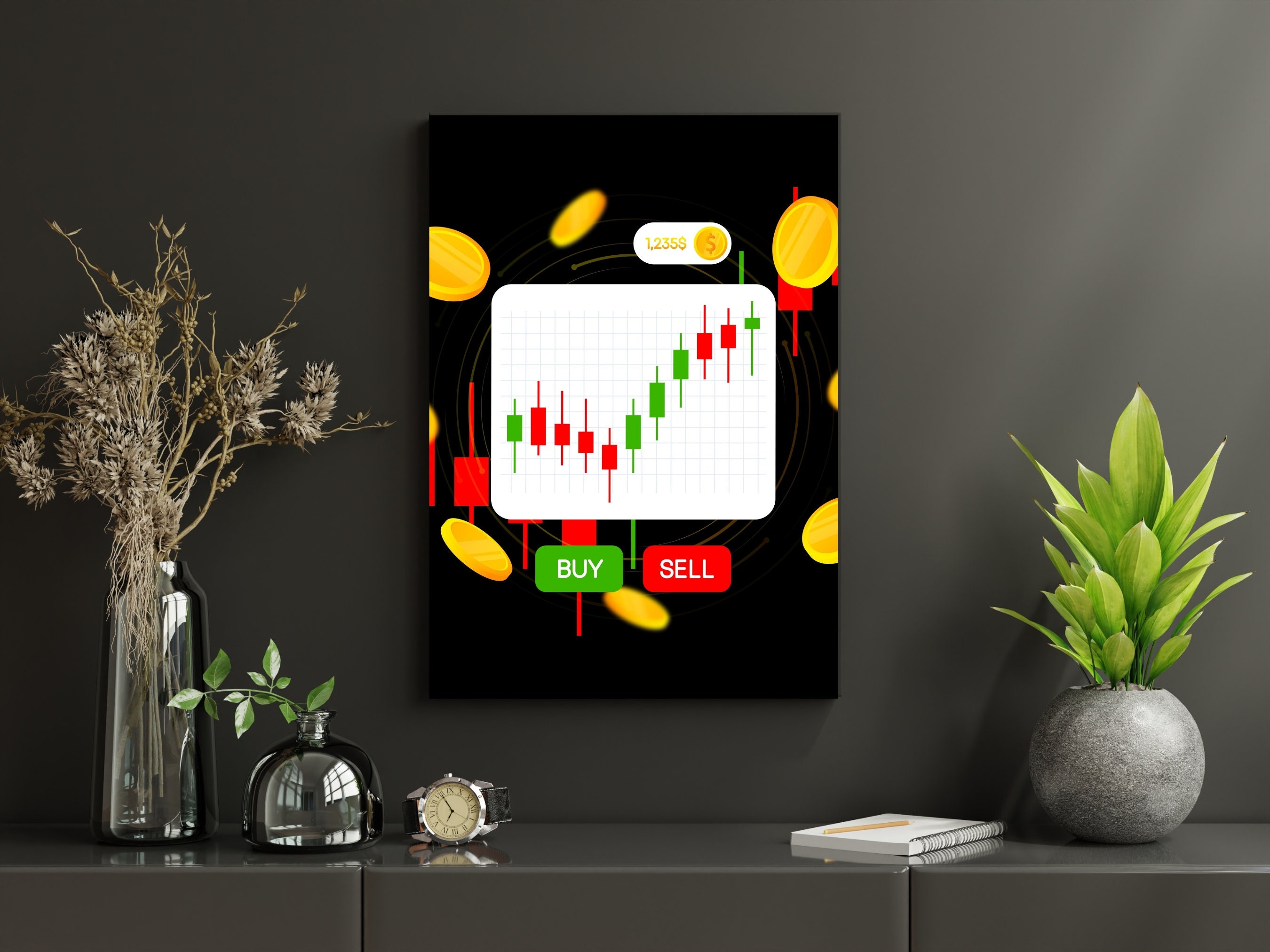 Trading Graph Poster, Trading Poster, Office Decor, Money Poster ...