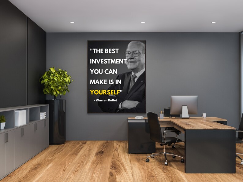 Warren Buffet Quote, Motivational Wall Art, Gift, Entrepreneur Investor ...