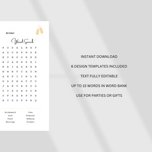 Custom Word Puzzle - Instant Digital Download - Word Search Template ...