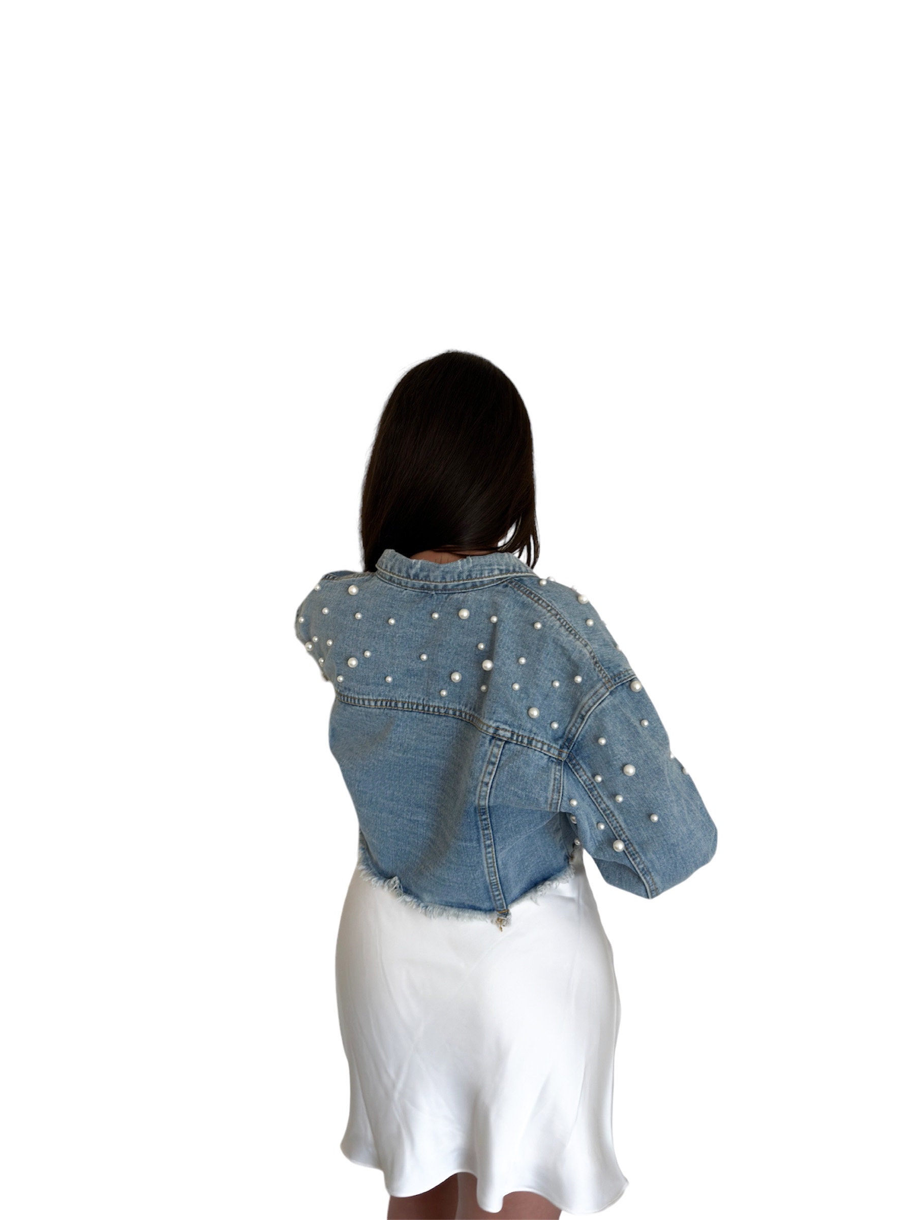 Denim Handmade Jacket With Pearl for Woman. Multiple Sizes S M L - Etsy