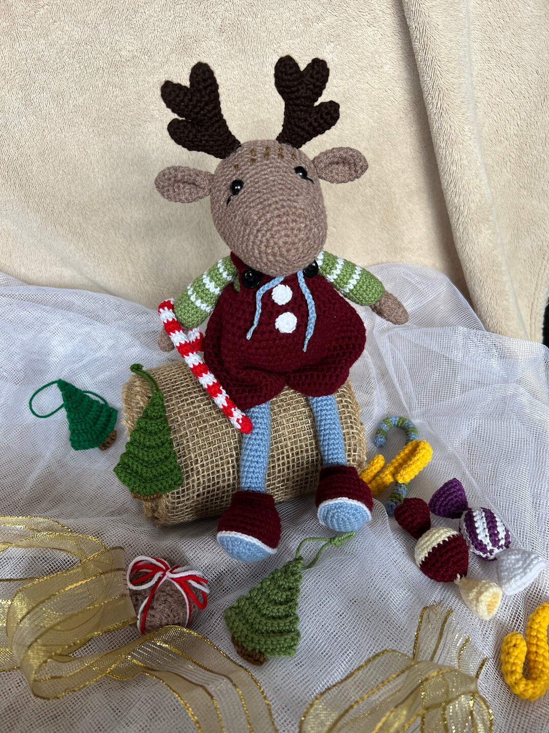 Elk Crochet Elk Christmas Moose Christmas Deer Soft Toy Amigurumi Toy ...