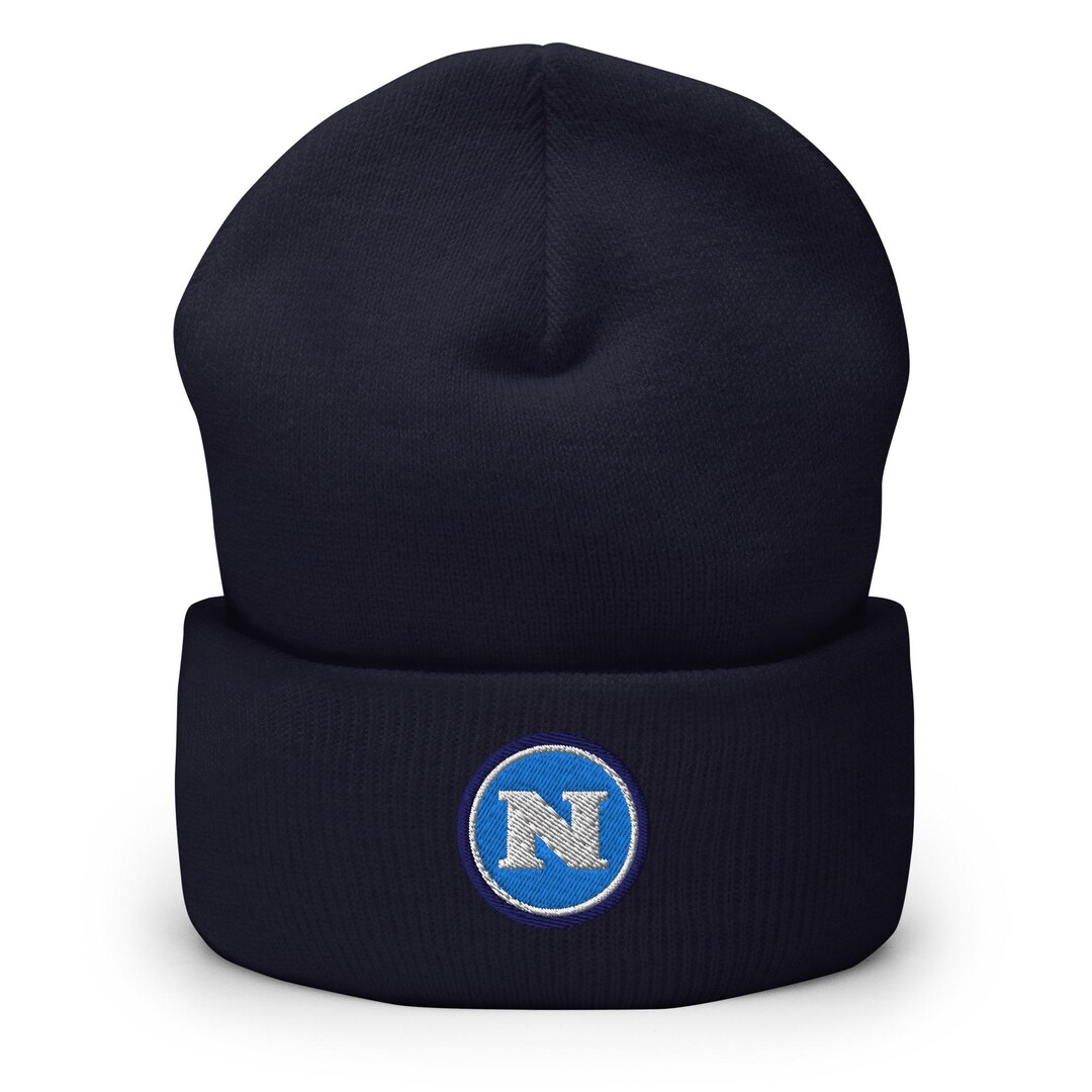 Napoli Minimalist Design Embroidered Cuffed Beanie Soccer Football Hat ...