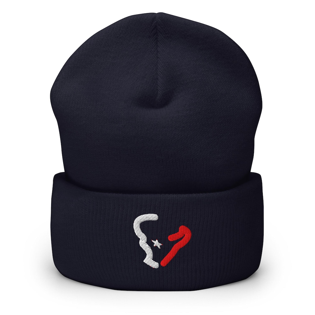 Houston Minimalist Design Embroidered Cuffed Beanie American Football ...