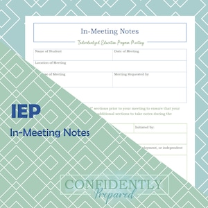 Parent IEP In-meeting Notes - Etsy