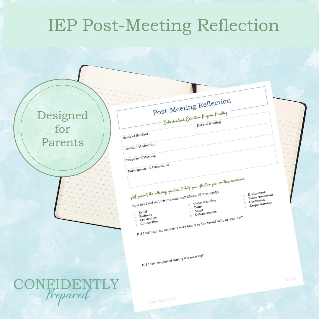 Parent IEP Post-meeting Reflection - Etsy