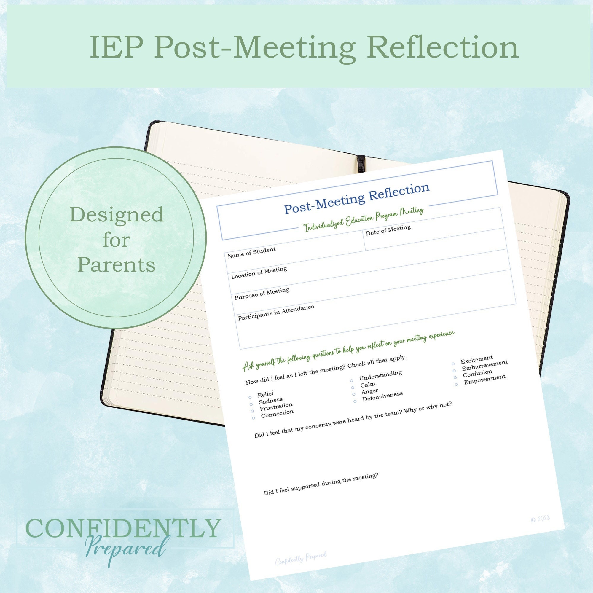 Parent IEP Post-meeting Reflection - Etsy