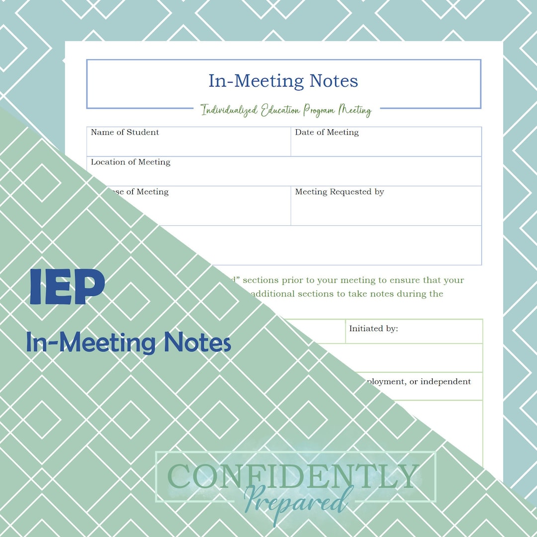 Parent IEP In-meeting Notes - Etsy