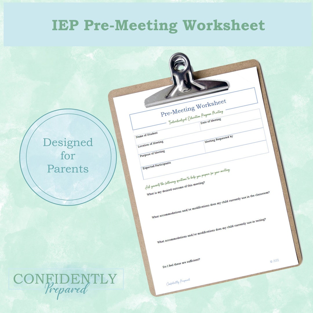 Parent IEP Meeting Worksheet - Etsy