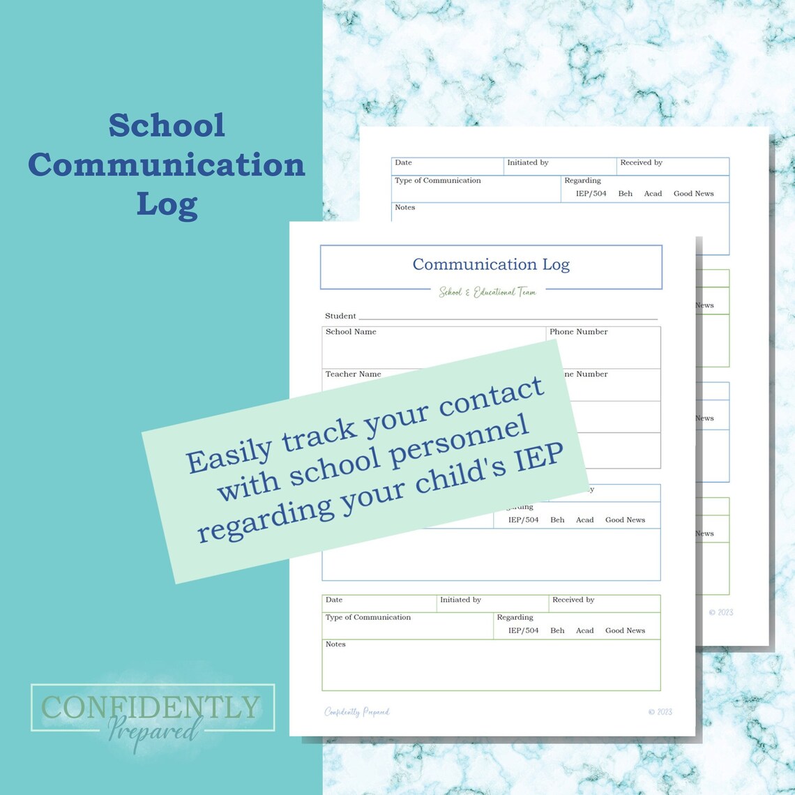 School Communication Log, IEP Communication, 504, Special Ed, Parent ...