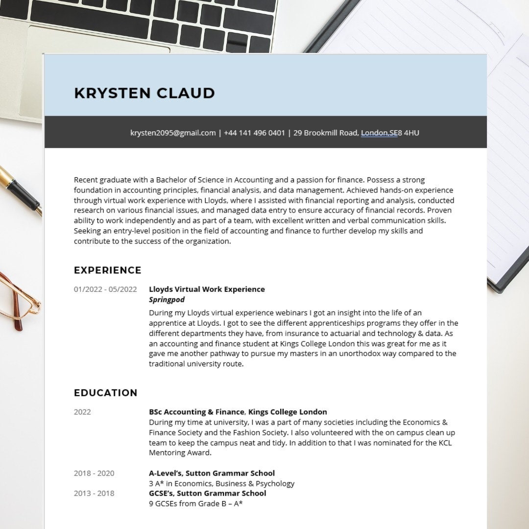Professional CV Template, ATS Compliant, Modern and Simplistic ...