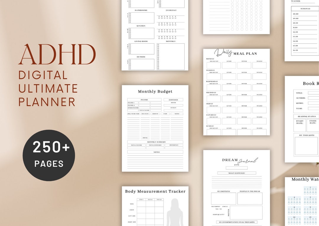 ADHD Digital Planner Printable Adhd Planner Adult Printable ADHD ...