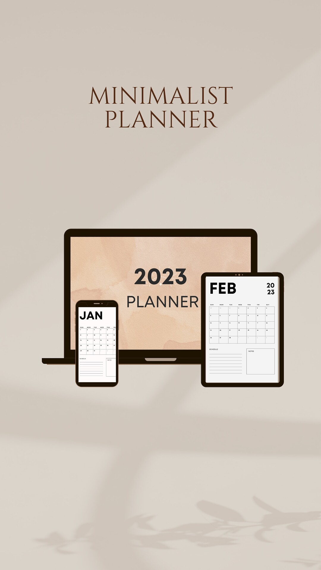 Minimalist Monthly Planner Template 2023, Printable Planner Template ...