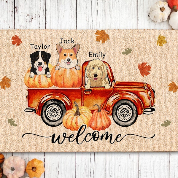Dog Fall Door Mat - Etsy